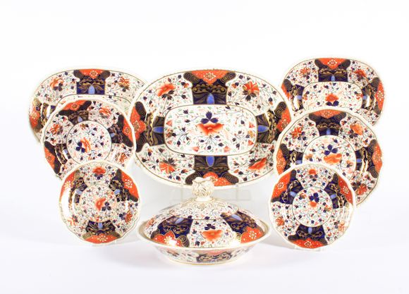Bonhams : A Bloor Derby Japan pattern part dinner service Mid 19th Century.
