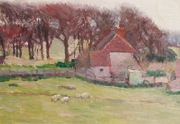 Bonhams : Percy Horton (British, 1897-1970) Farm near Ovingdean.