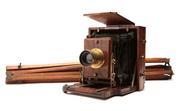 Bonhams : A 19th century half-plate camera and stand