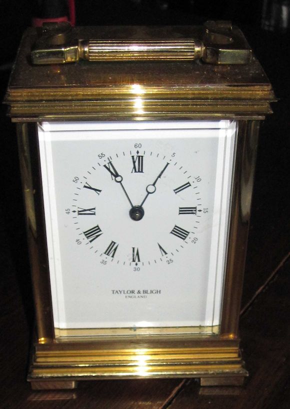 Bonhams : A 20th Century brass frame carriage alarm clock, by Taylor ...