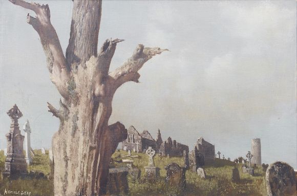 Bonhams : Patrick Hennessy (Irish, 1915-1980) Clonmacnoise 35.5 x 53.5 ...