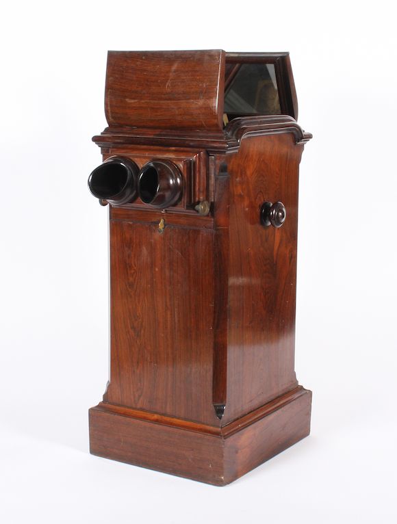 Bonhams : A table top cabinet stereo viewer with inset plate 'Meagher ...