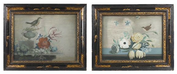 Bonhams : A pair of George III Irish embossed Bird Pictures in the ...