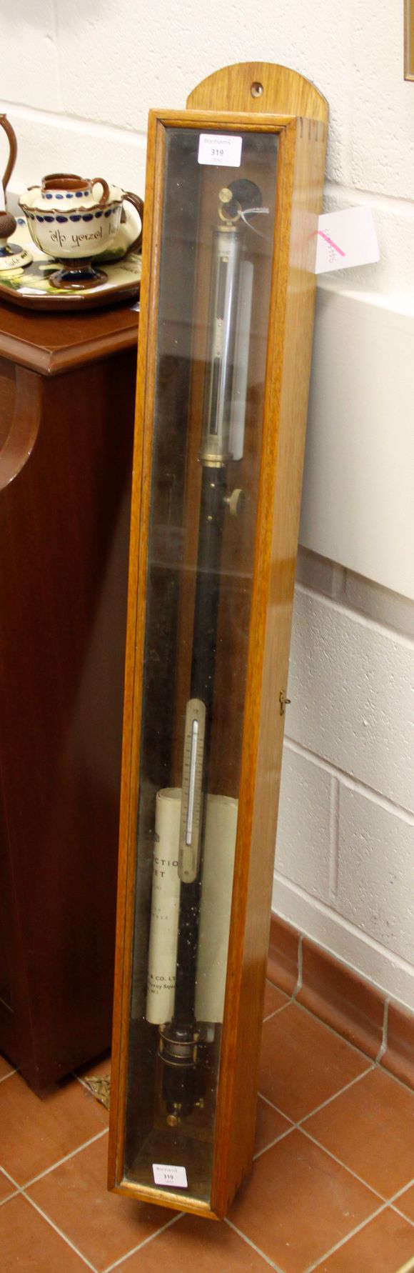 Bonhams : Fortin barometer,by Casella, London (No 4147) black lacquer ...