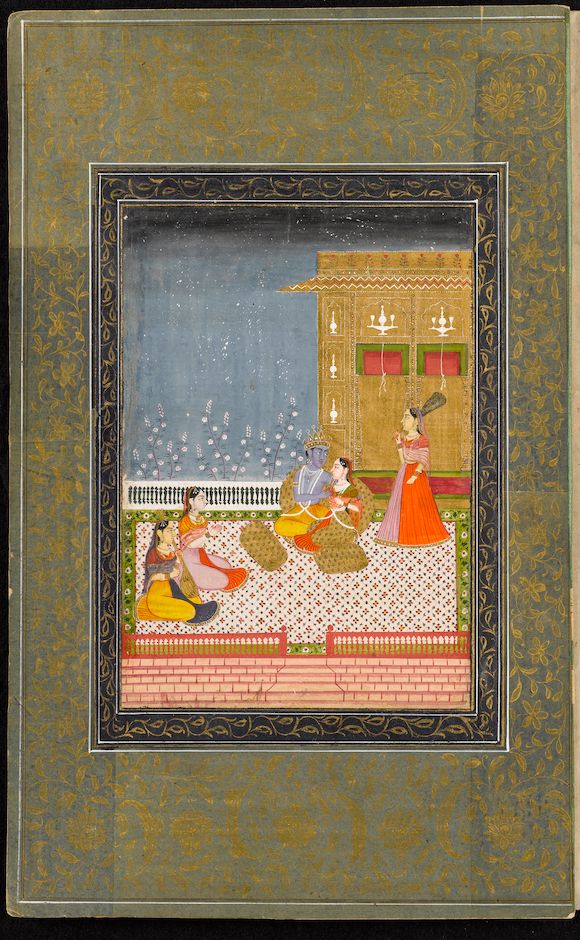 Bonhams : Krishna with a consort on a terrace, with female musicians ...