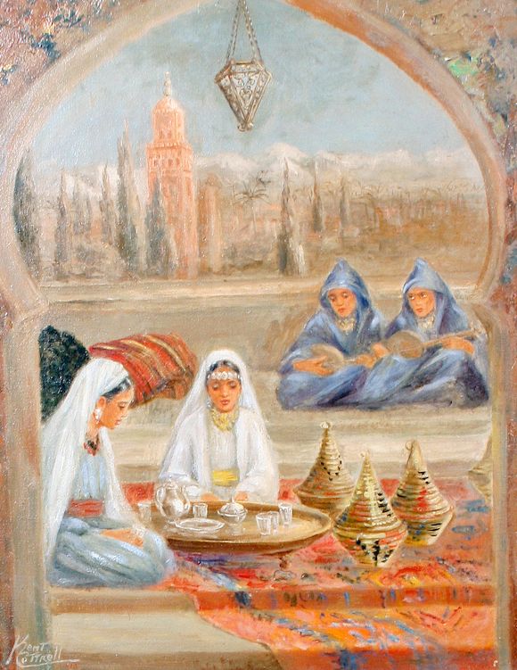 Bonhams : Kent Cottrell (South African, born 1887) Taking tea; Water ...