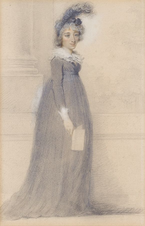 Bonhams : Richard Cosway, RA (British, 1742-1821) A Lady, full-length ...