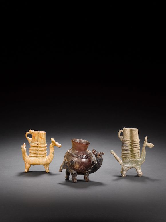 Bonhams : Three early Islamic zoomorphic glass Vessels Persia or Syria, 7th - 8th Century(3)