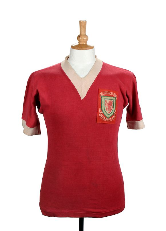 Bonhams : 1958 Mel Hopkins match worn Wales shirt