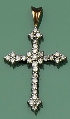 Bonhams : A diamond cross 'patonce' pendant