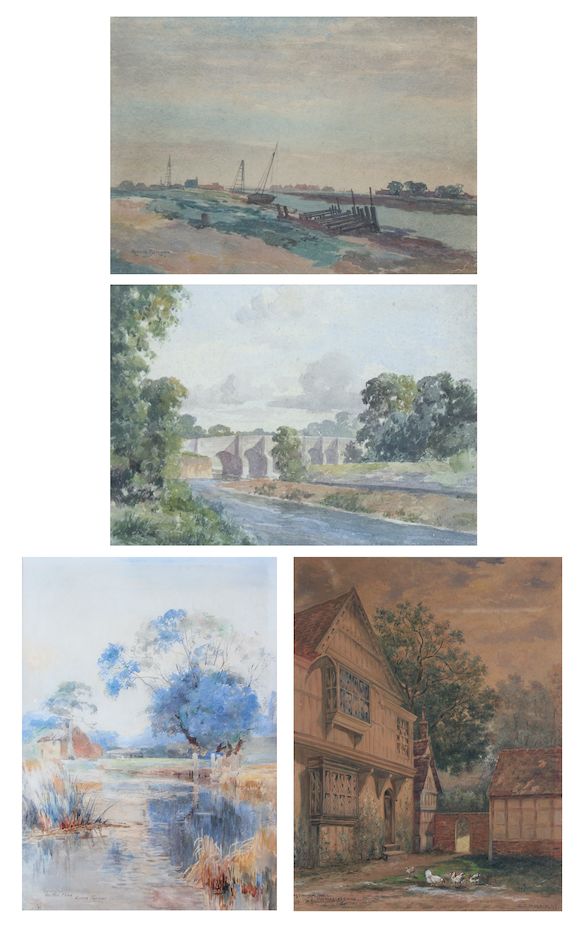 Bonhams : Arthur Bernard Bateman (British, 1883-1970) A river scene ...