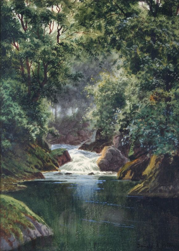 Bonhams : Edward H. Thompson (British, 1879-1949) A waterfall in a ...