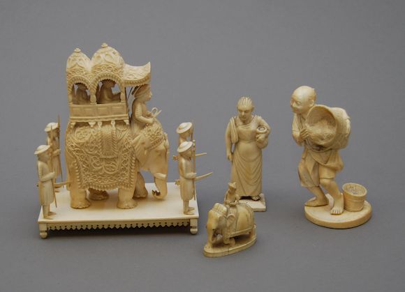 Bonhams : A collection of ivory figures