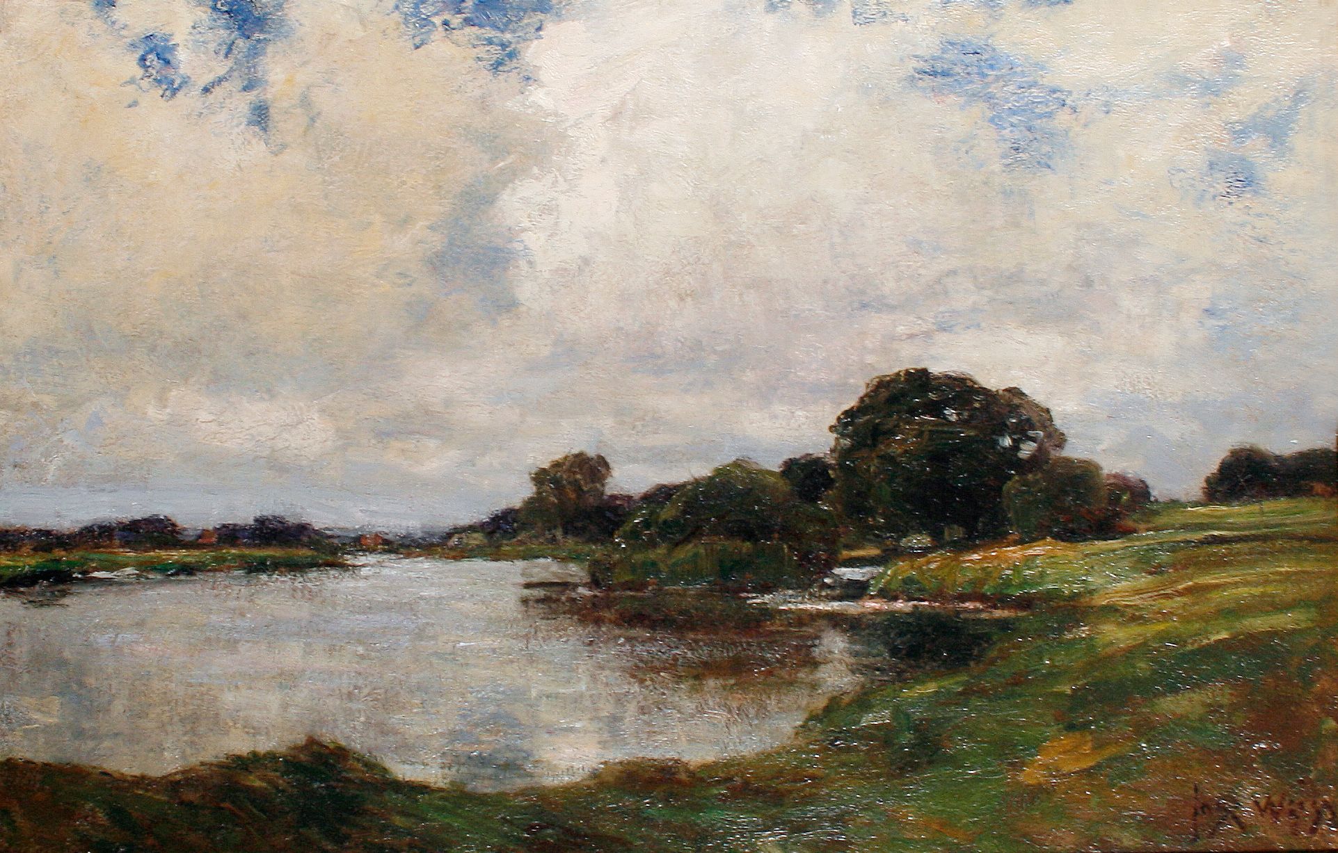 Bonhams : José Weiss (British, 1859-1919) River landscape