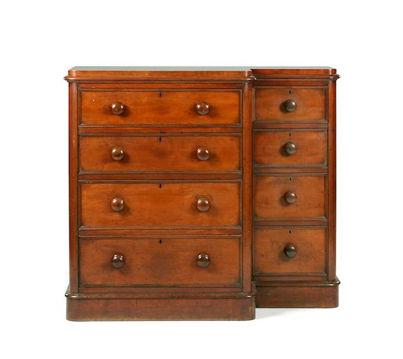 Bonhams : An unusual Victorian mahogany 'L'-shaped chest of drawers