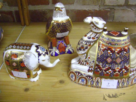 Bonhams : Three Royal Crown Derby animal figures
