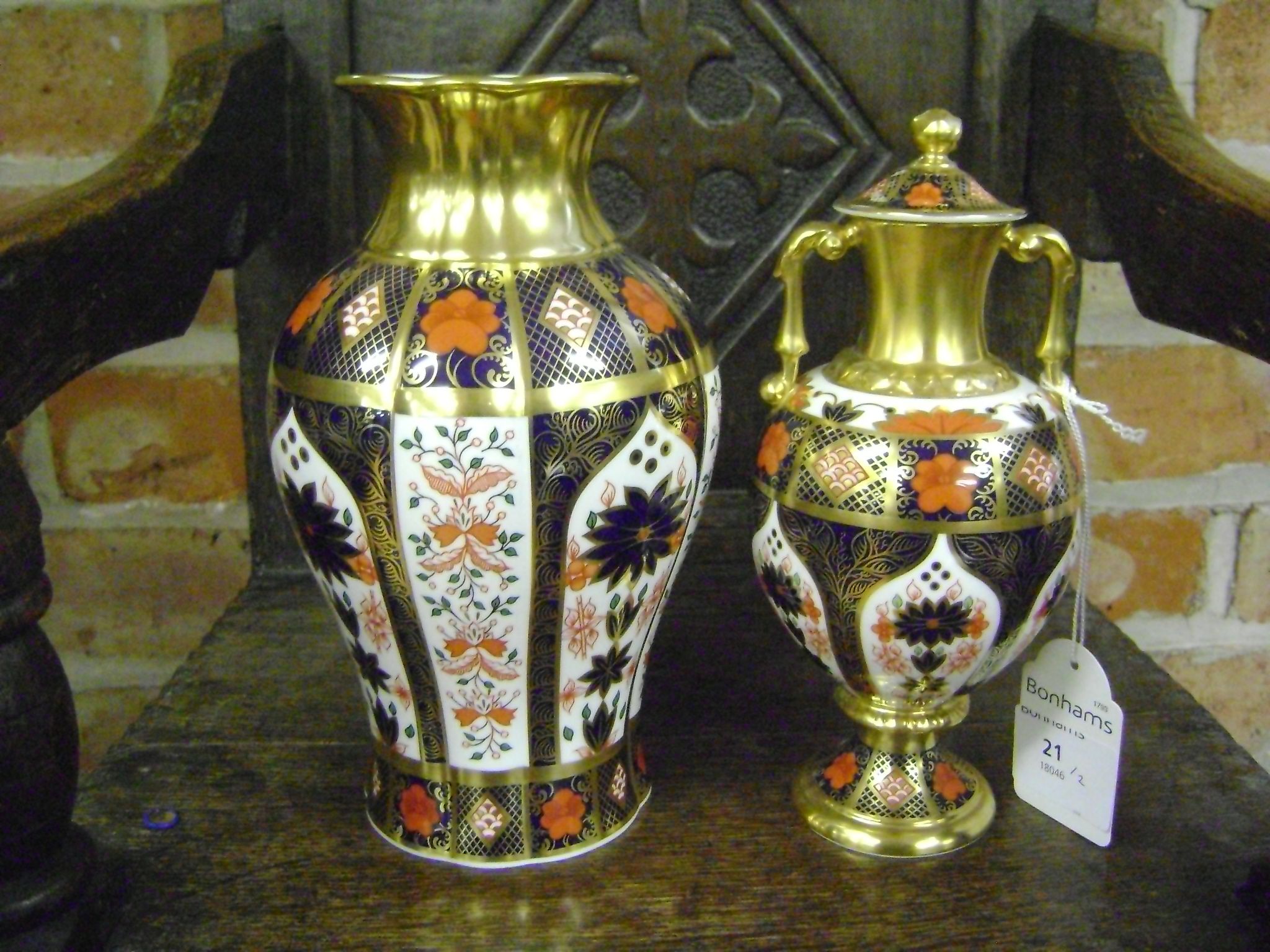 Bonhams : Two Royal Crown Derby vases