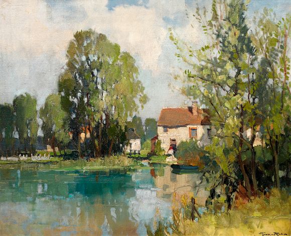 Bonhams : Georges Charles Robin (French) La Seine pres le Bar sur Seine