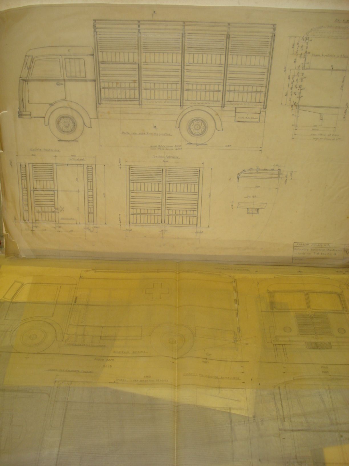 Bonhams Cars : Five 1:10 scale FIAT commercial vehicle design drawings ...