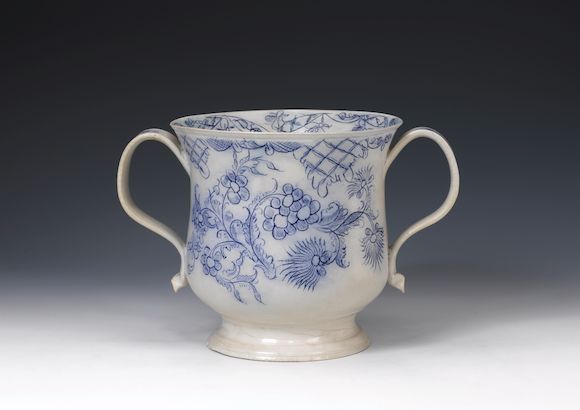 Bonhams : A remarkable salt-glazed stoneware 'scratch-blue' loving cup ...