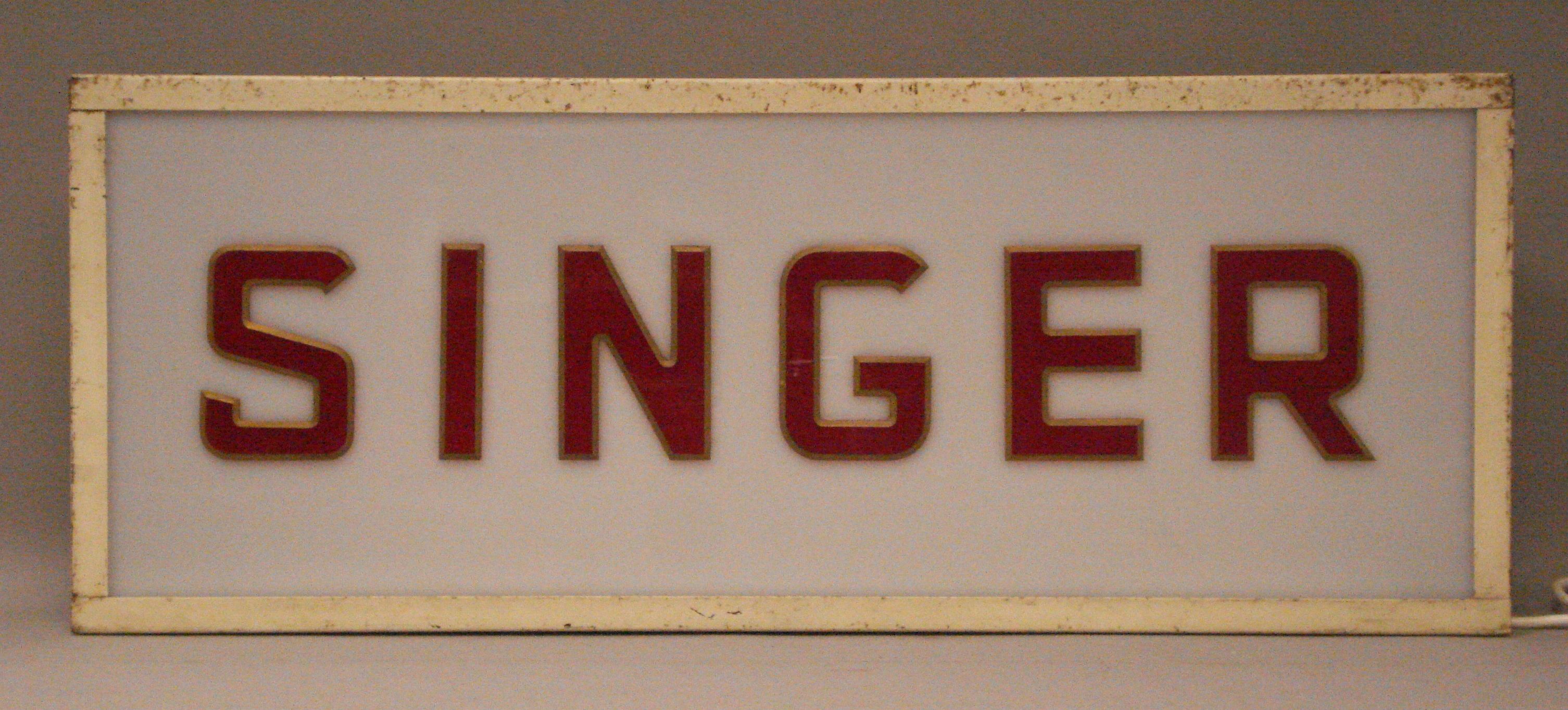 Bonhams Cars : A Singer illuminating Perspex hanging display sign, by ...