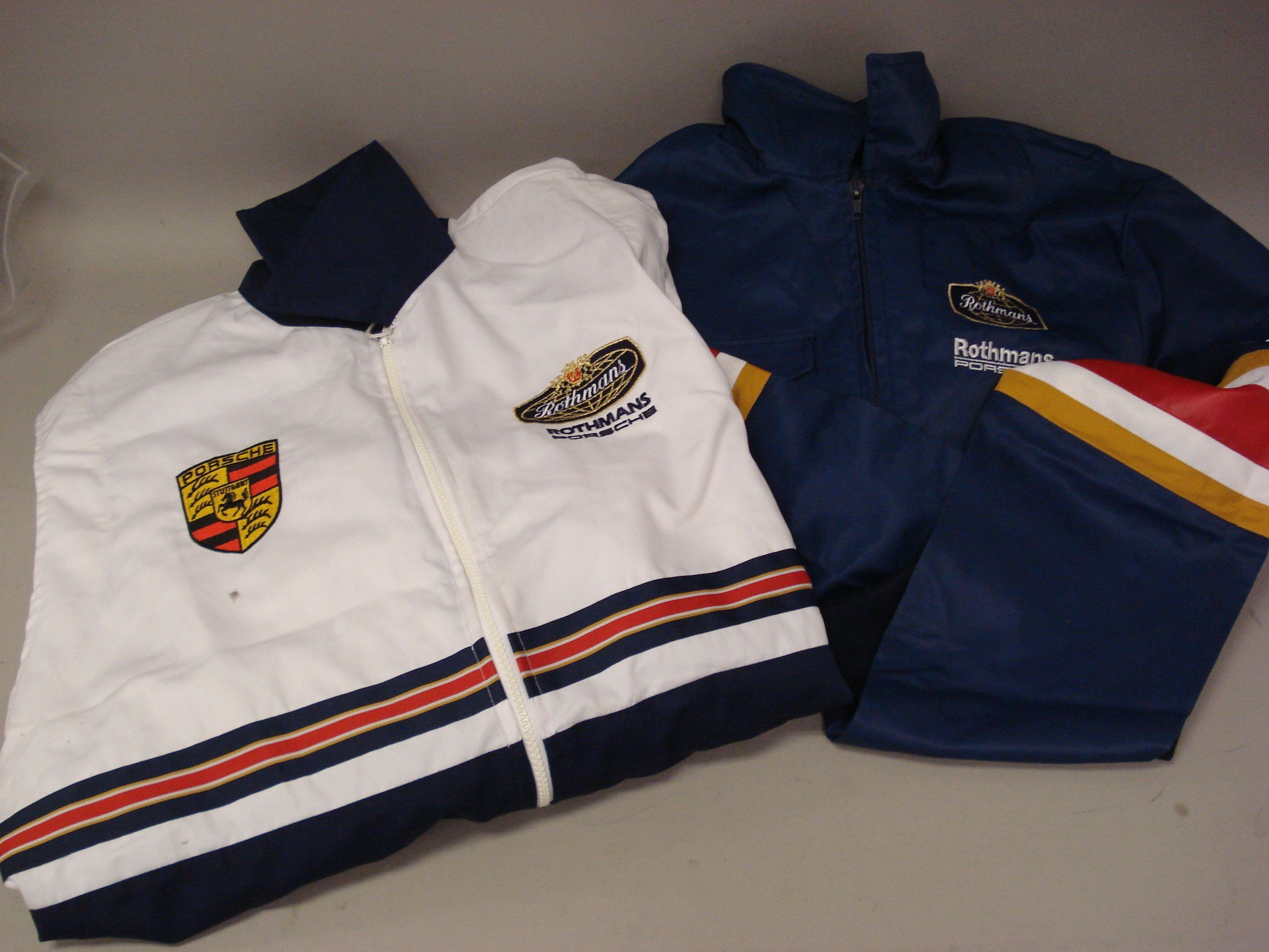 Bonhams Cars : Two pairs of Porsche team mechanic's overalls,