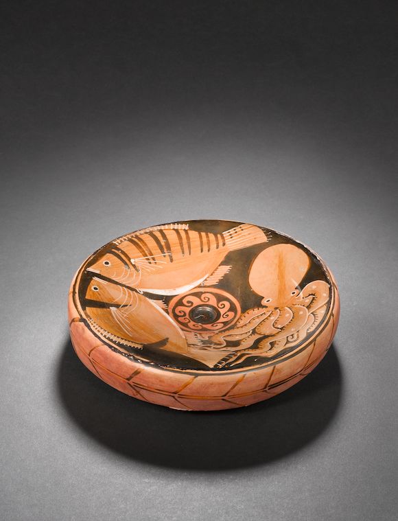 Bonhams : A South Italian red-figure fish plate