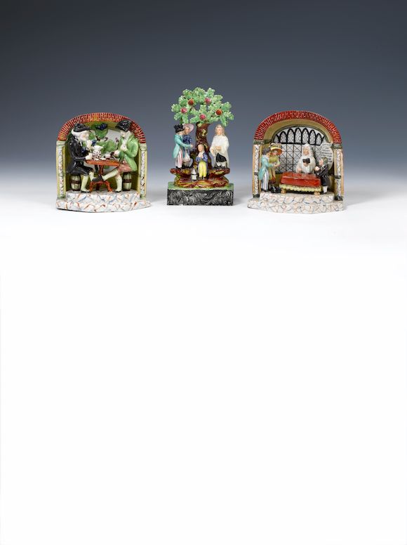 Bonhams : A very rare Staffordshire group of Dr Syntax playing cards ...