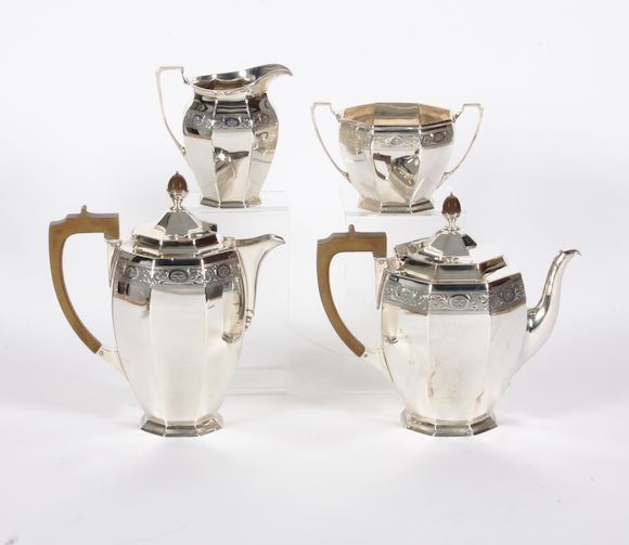 Bonhams : A silver four piece tea set By Roberts and Belk, Sheffield ...