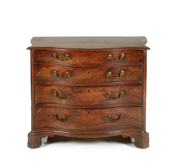 Bonhams : A fine George III mahogany serpentine dressing commode, circa ...