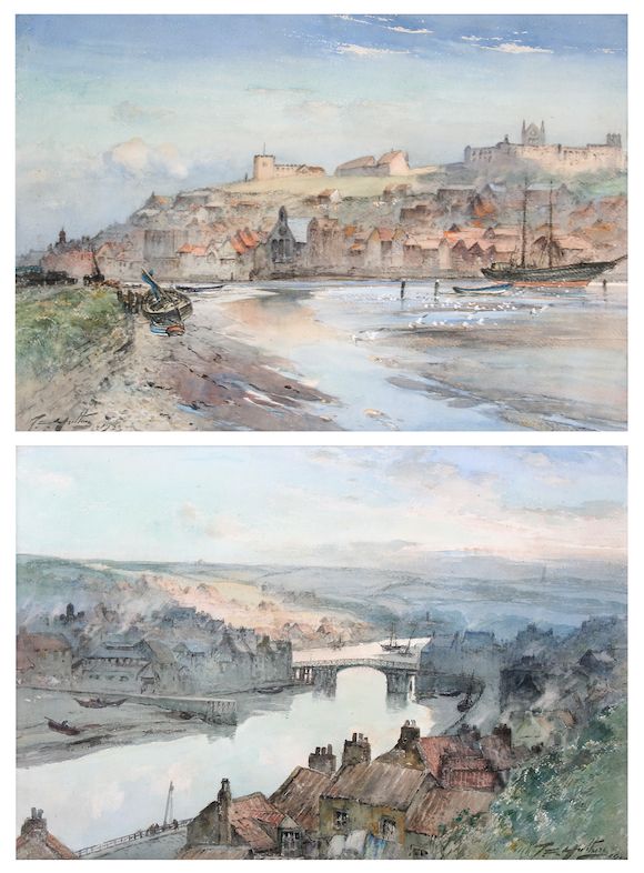 Bonhams : Thomas Swift Hutton (British, 1875-1935) Whitby, a pair,