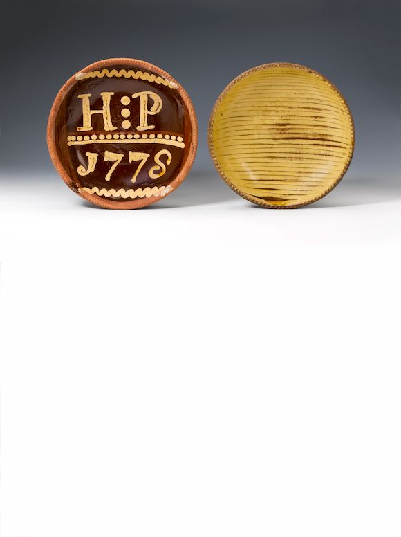 Bonhams : A rare dated Slipware dish dated 1778
