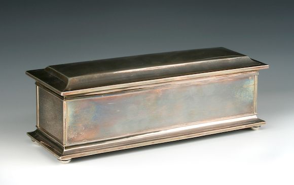 Bonhams : An Edwardian rectangular Freedom casket by the Barnards ...
