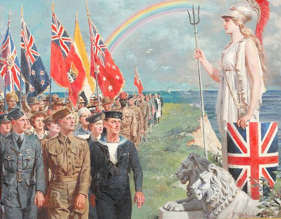 Bonhams : Fortunino Matania (Italian, 1881-1963) Salute to Victory