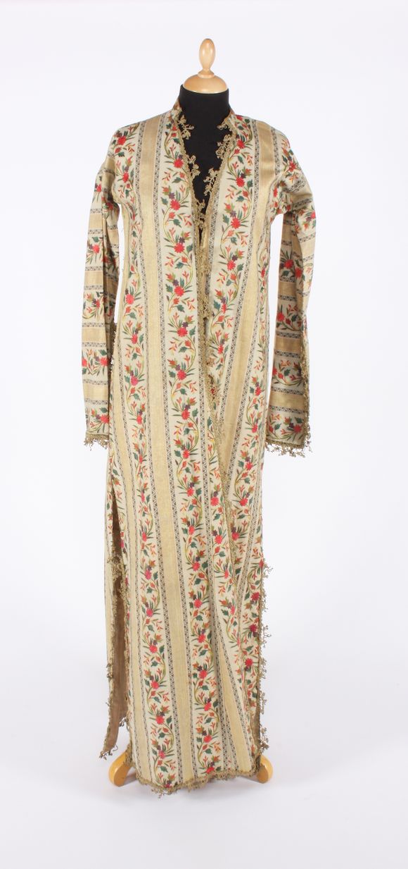 Bonhams : A 19th century Indian floral embroidered robe