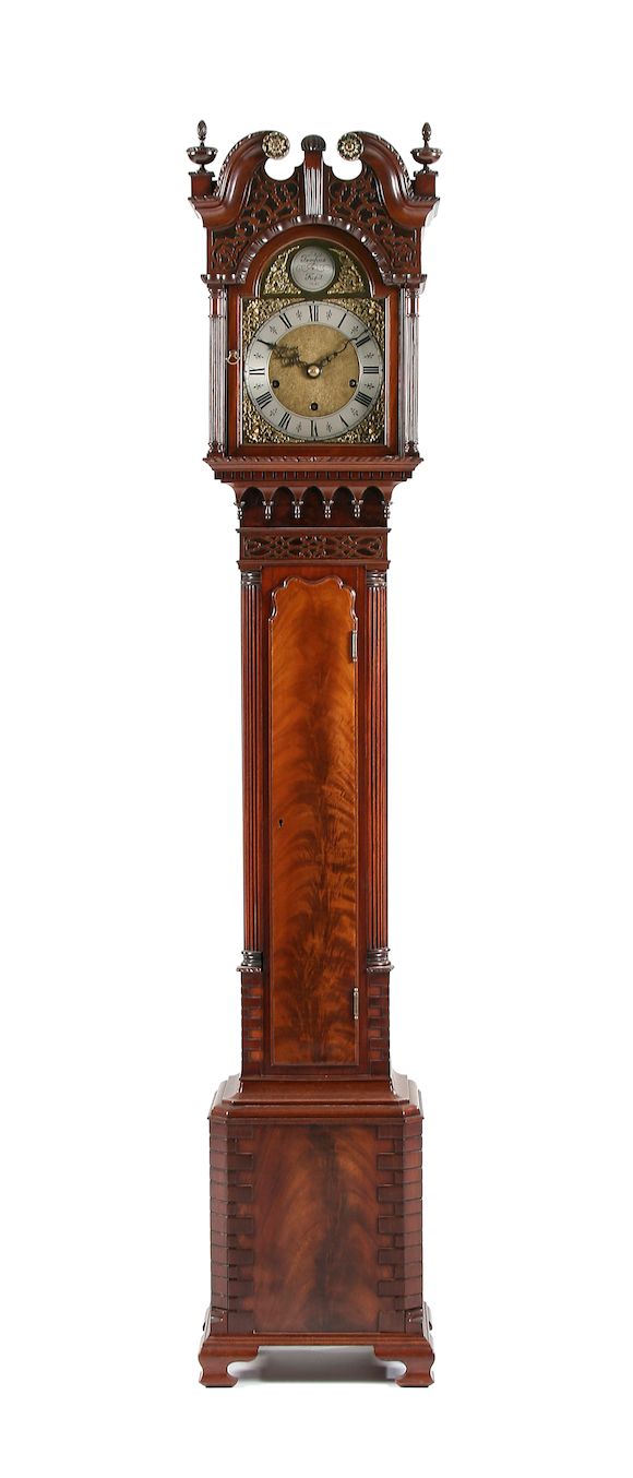 Bonhams : A 20th Century German mahogany-cased brass dial chiming dwarf ...
