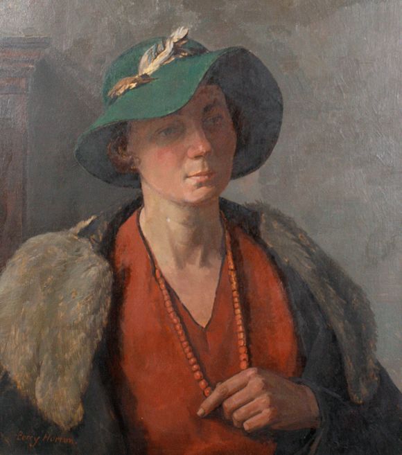 Bonhams : Percy Horton (British, 1897-1970) 'The Green Hat (Mrs ...