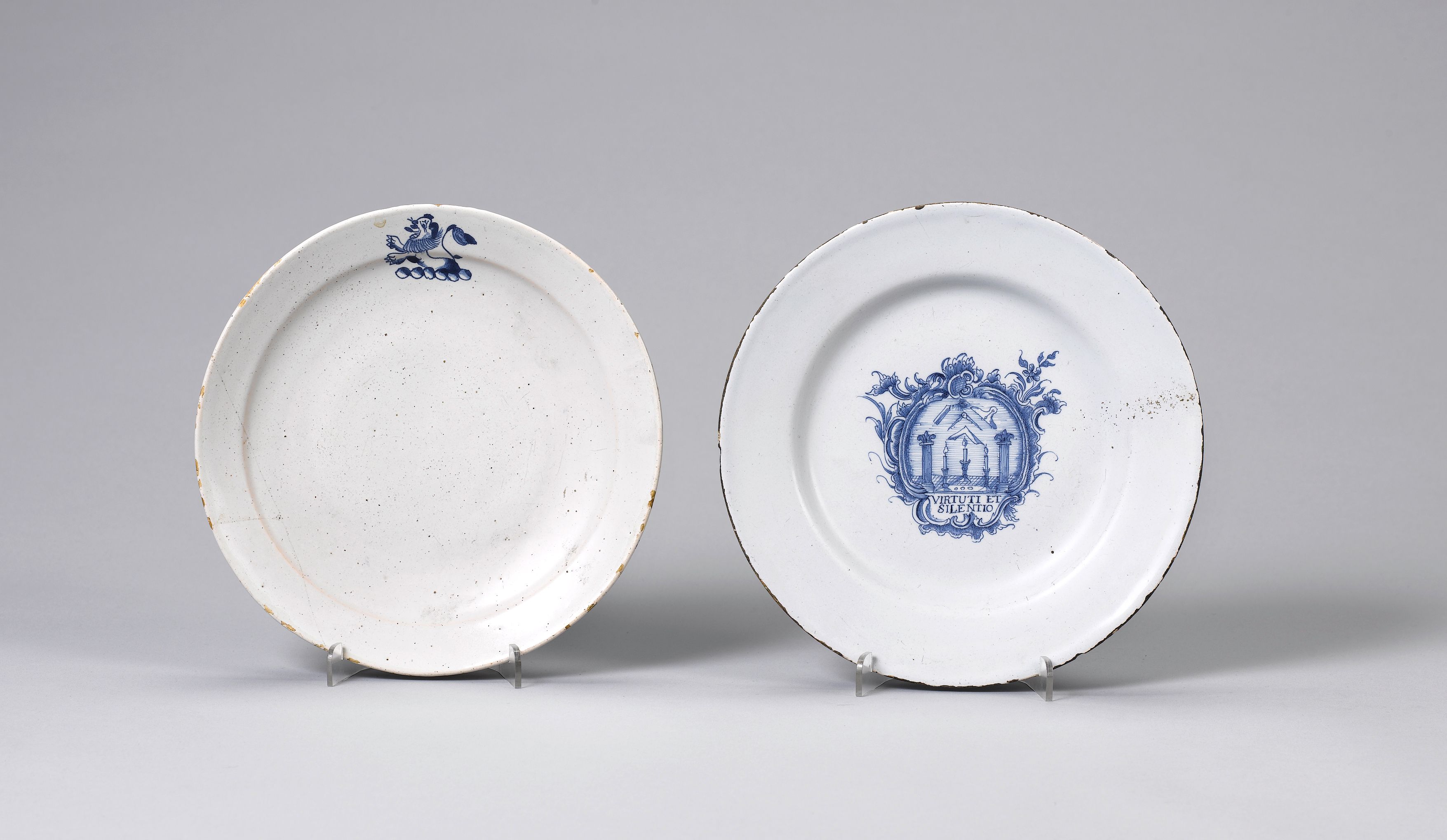Bonhams : A rare Liverpool delftware Masonic plate and a Wincanton ...