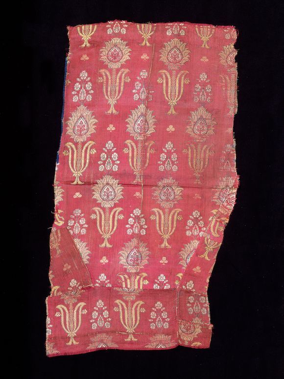 Bonhams : A rare Safavid woven silk Panel Persia, 17th Century