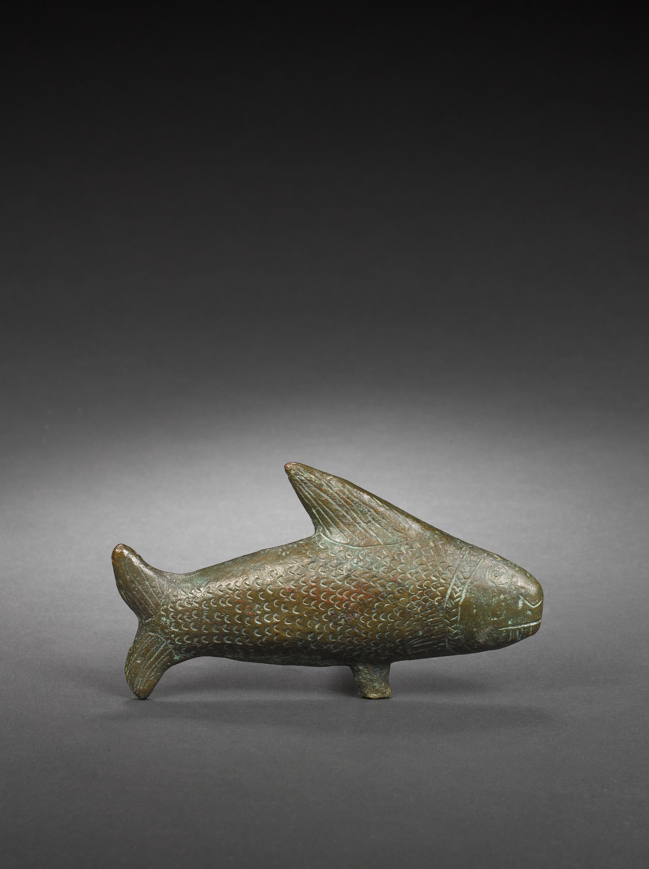 Bonhams : An Egyptian bronze Bolti fish