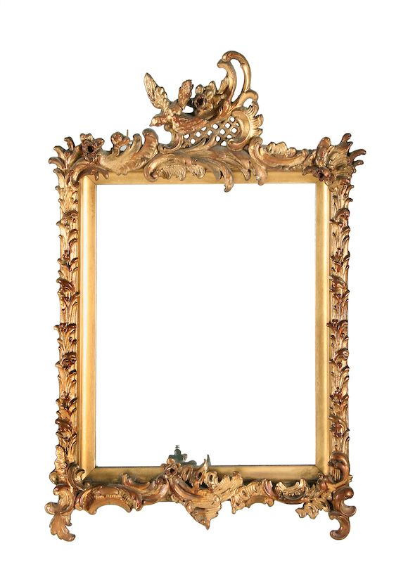Bonhams : A small Rococo Revival giltwood wall glass