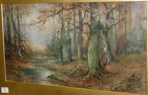 Bonhams : Thomas Tayler Ireland (British, active 1894-1921) Woodland ...