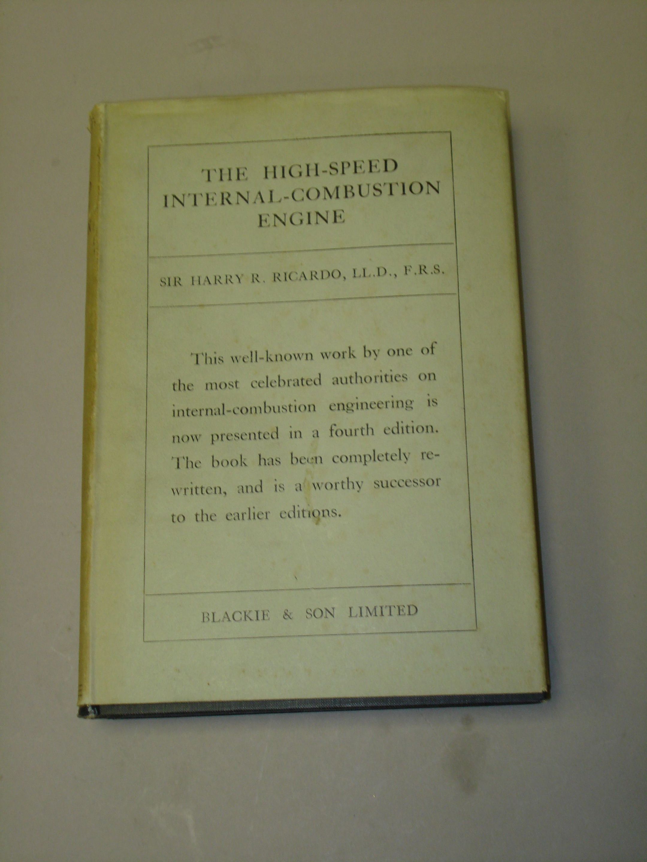 Bonhams Cars : Sir Harry Ricardo: The High Speed Internal combustion ...