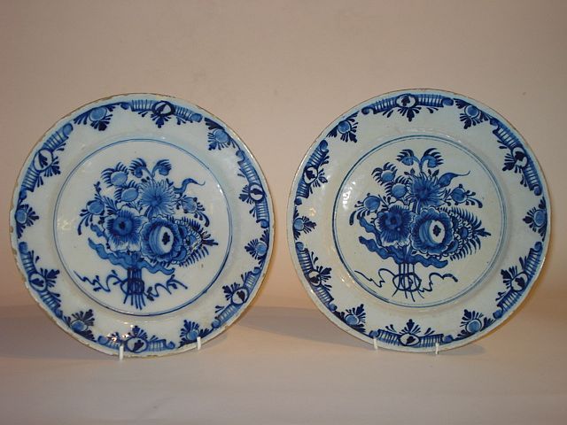 Bonhams : Two Dutch delft plates 18th Century