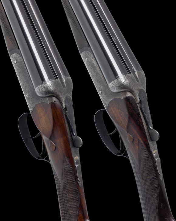 Bonhams : A pair of 12-bore boxlock ejector guns by W.J. Jeffery & Co ...