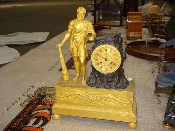 Bonhams : A mid 19th century French gilt and patinated bronze mantel ...