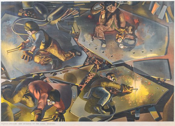 Bonhams : Sir Stanley Spencer R.A. (British, 1891-1959) Ship Building ...