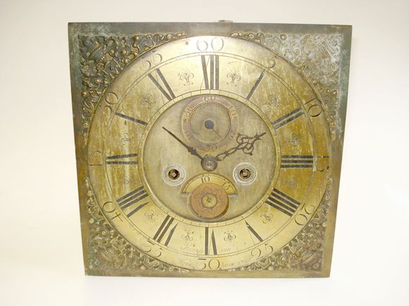 Bonhams : An early George III brass 8-day longcase clock dial and ...