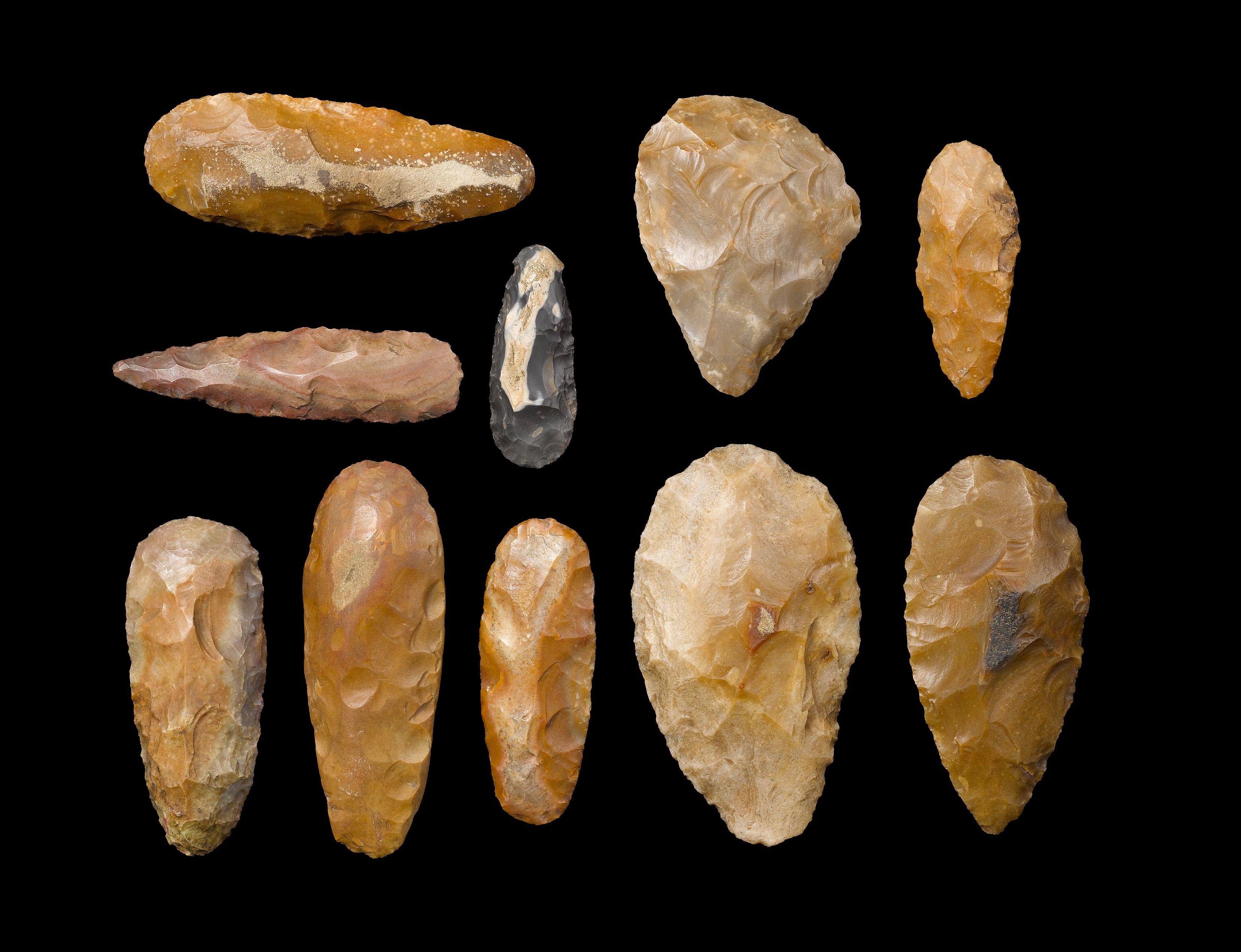 Bonhams : Six French Neolithic stone tools and four Palaeolithic French ...