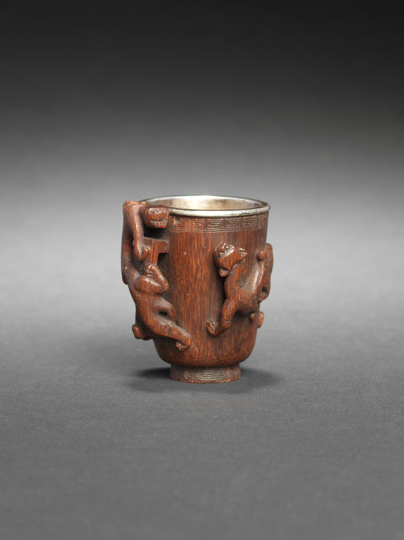 Bonhams A Small Silver Mounted Rhinoceros Horn Cup 17th Century